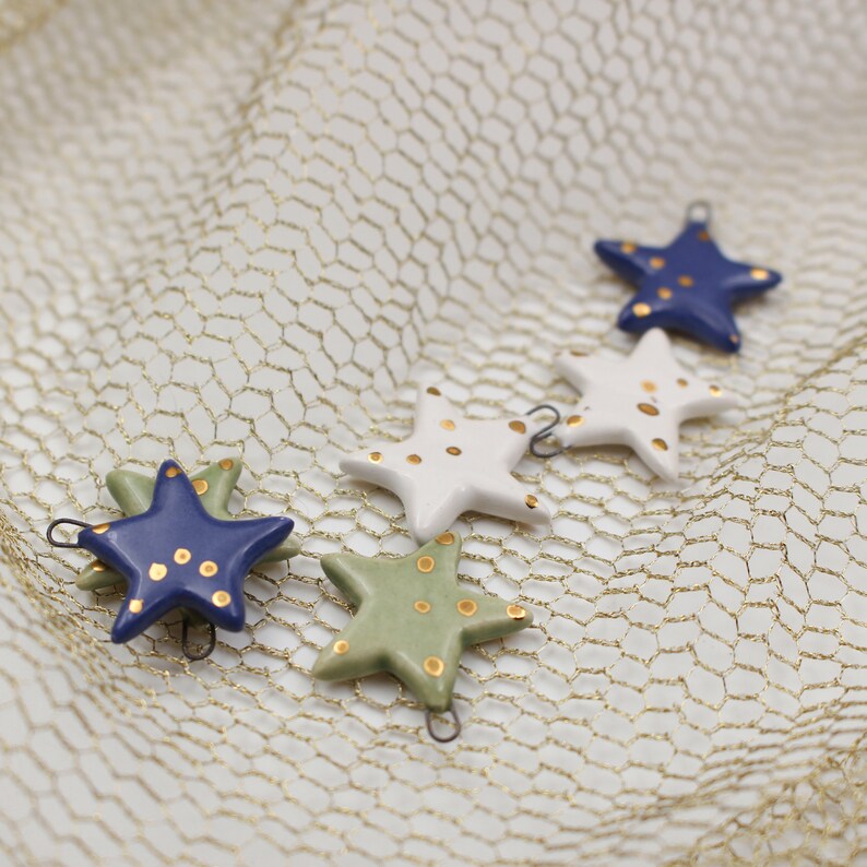 6 Ceramic Stars for Jewelry Making Decoration and Scrapbooking - Etsy