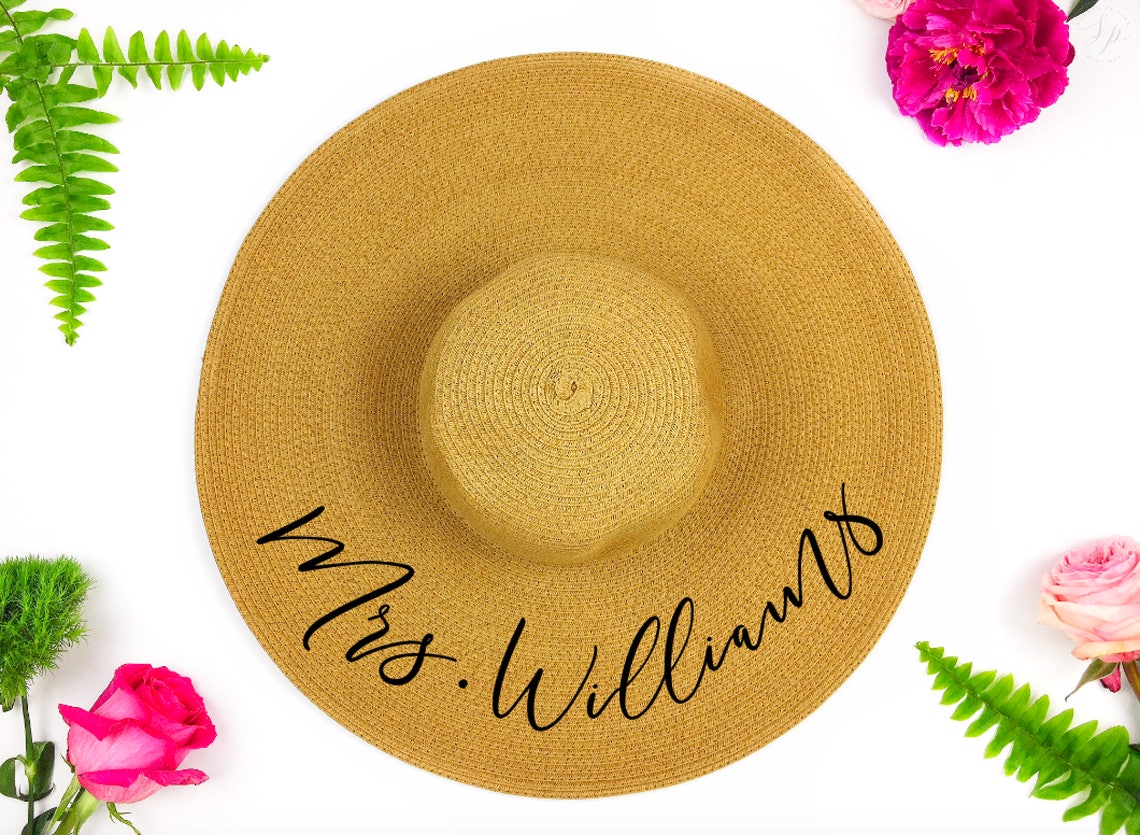 Custom Mrs Hat Sequin Sun Hat Bride Hat Beach Hat | Etsy