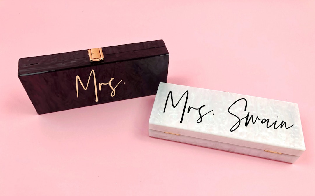 Custom Acrylic Clutch | Personalized Clutch | Bride Cutch | Bride Purse ...