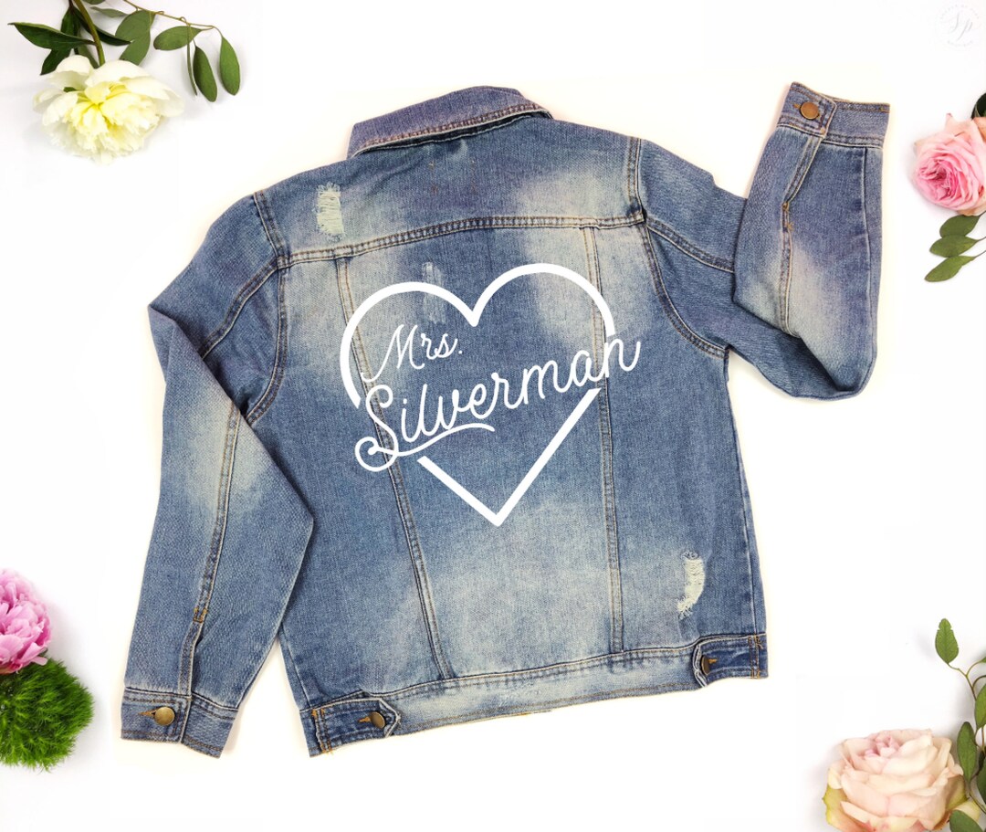 Personalized Mrs Denim Jacket, Mrs Jean Jacket, Custom Bride Jacket ...