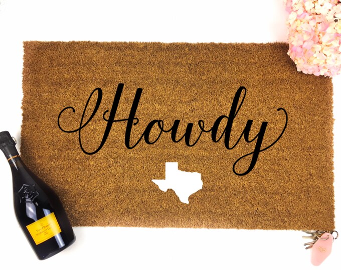 Howdy Texas AM University Doormat Personalized Aggie Gift for ...