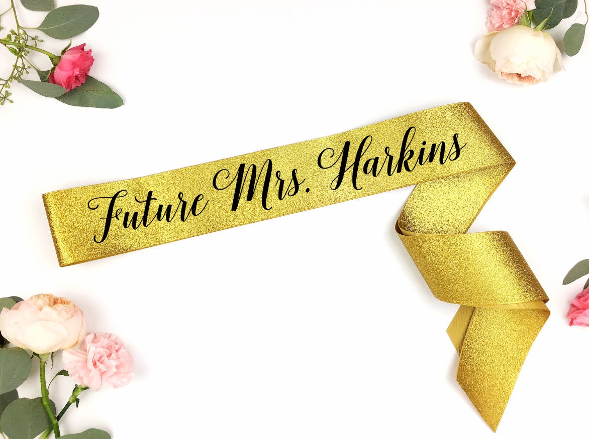 Glitter Bride to Be Sash Bachelorette Sash Custom name | Etsy