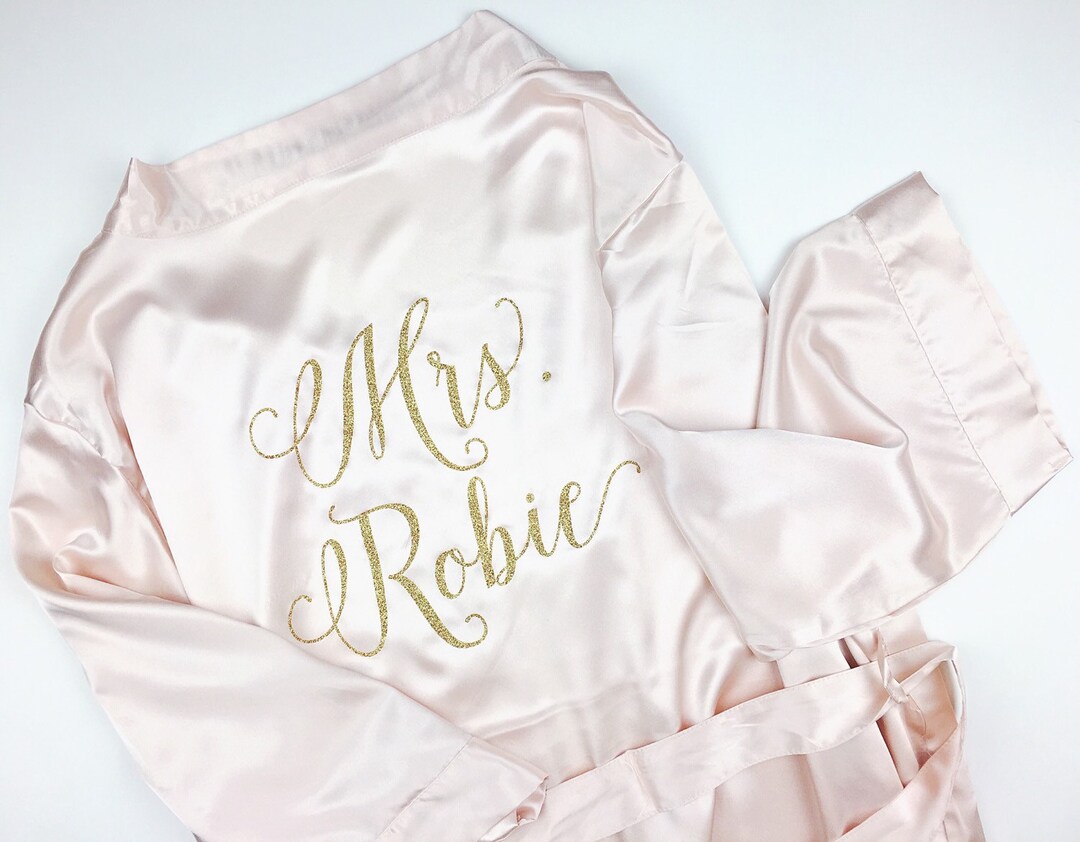 Bride Robe - Wedding Day Robe - Glitter Bridal Robe - Bride Satin ...