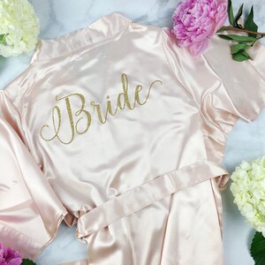 Bride Robe - Wedding Day Robe - Glitter Bridal Robe - Bride Satin ...