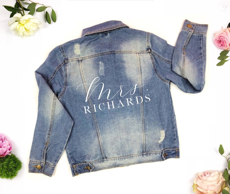 Personalized Mrs Denim Jacket Mrs Jean Jacket Custom Bride - Etsy