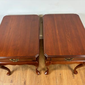 HARDEN FURNITURE SET of Coffee and End Tables Solid Cherry Queen Anne ...