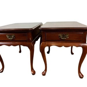 HARDEN FURNITURE SET of Coffee and End Tables Solid Cherry Queen Anne ...
