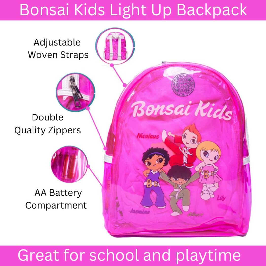 Pink and Green Light up Backpacks - Kids and Toddlers - Boys - Girls - Etsy