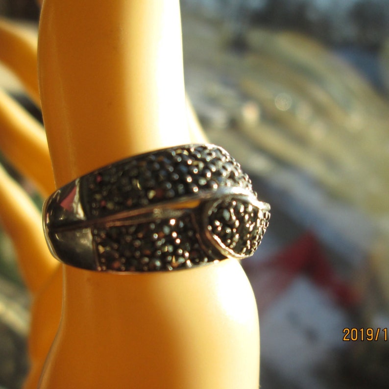 Beautiful Vintage Genuine Marcasite 925 Sterling Silver Ring - Etsy