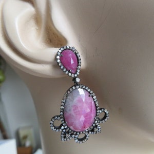 8.96ctw Genuine Ruby and Rose Cut Diamonds Ruby BLK - Etsy