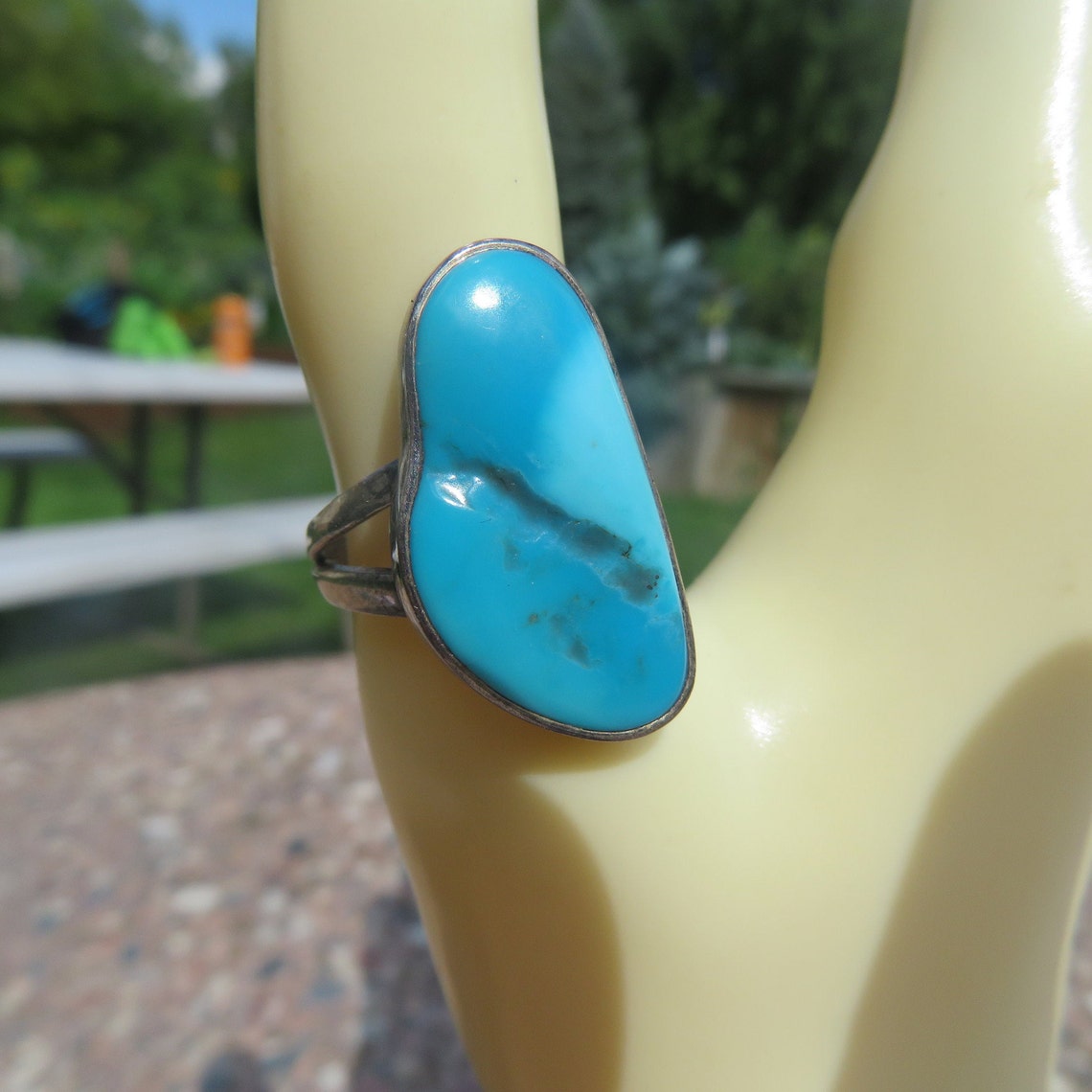 Artisan Genuine 4.00ctw Hand Cut Rough Turquoise 925 Sterling | Etsy