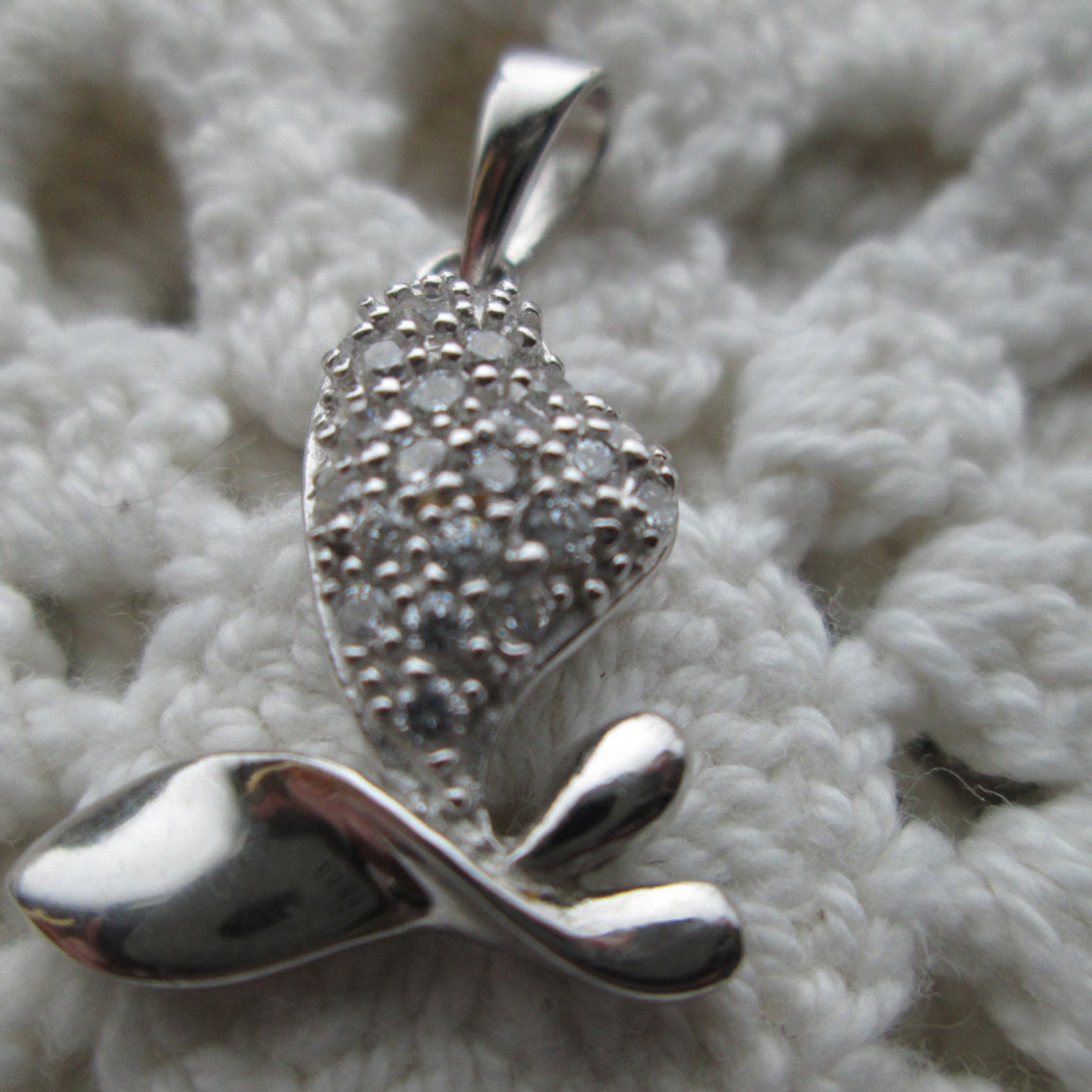 50ctw Icy White Sapphire Slanted Heart With Swimming Fish 925 - Etsy