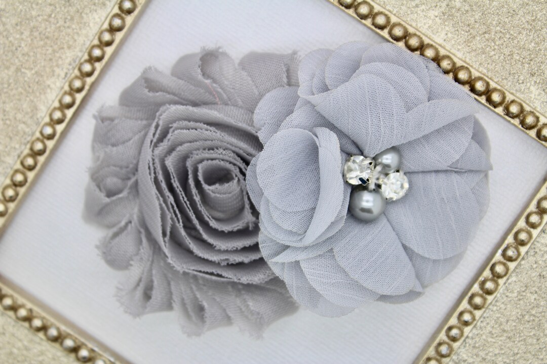 Gray Hair Clips, Vintage Hair Clips, Flower Hair Clips, Girls Gray Hair ...