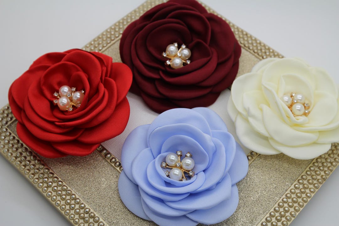 Light Blue Flower Hair Clip, Baby Blue Hair Clips, Baby Blue Floral ...