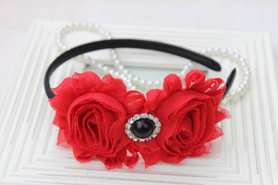 Girls red headbands black and red headband girls toddler | Etsy