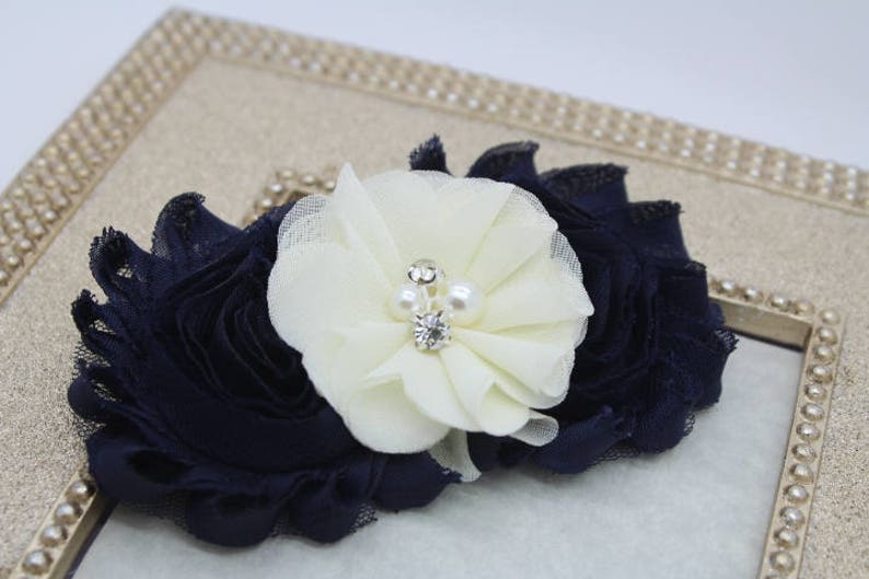 Navy Blue Hair Clips Navy Blue Flower Girls Hair Clip Navy | Etsy
