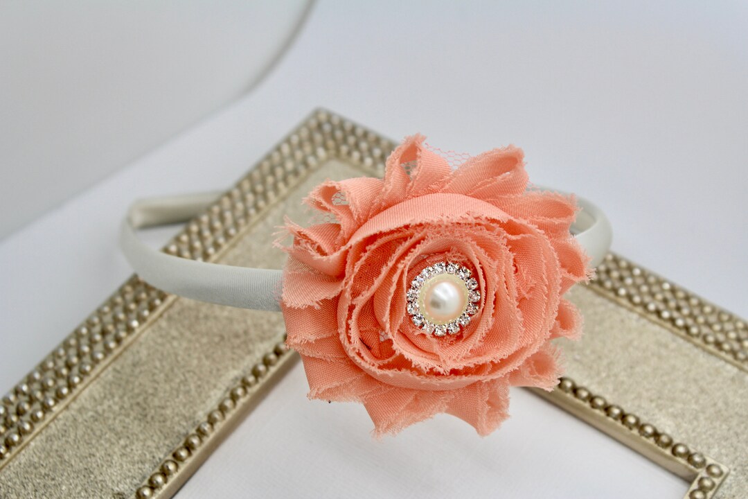 Peach Headbands, Peach Hard Headbands, Easter Headband, Peach Hair ...