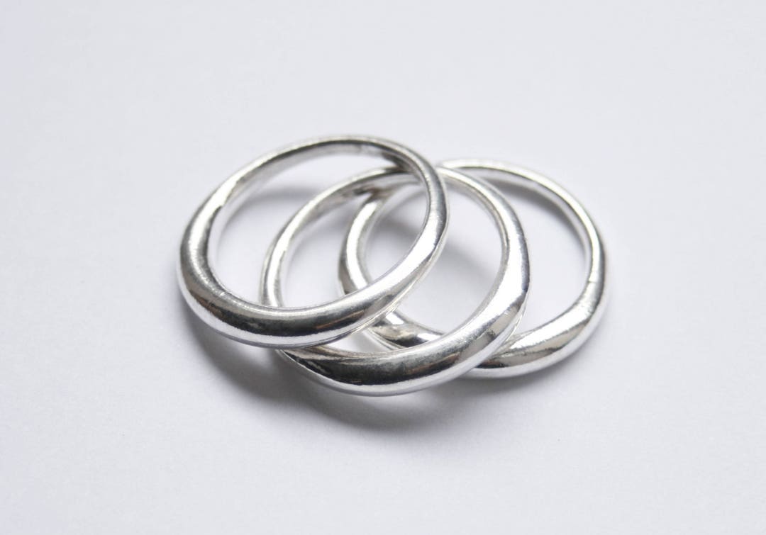 Set of 3 Silver Stackable Rings // 3 Stack Ring Set // Silver Plated ...