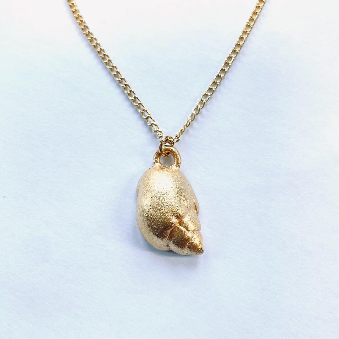 Signed Gold Shell Pendant: Nautical Beach Jewelry, Made in England - Etsy