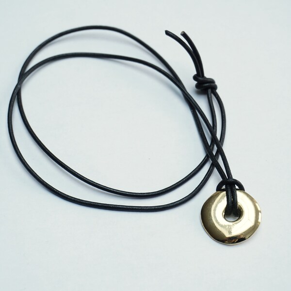 Gold Disc Pendant - Etsy