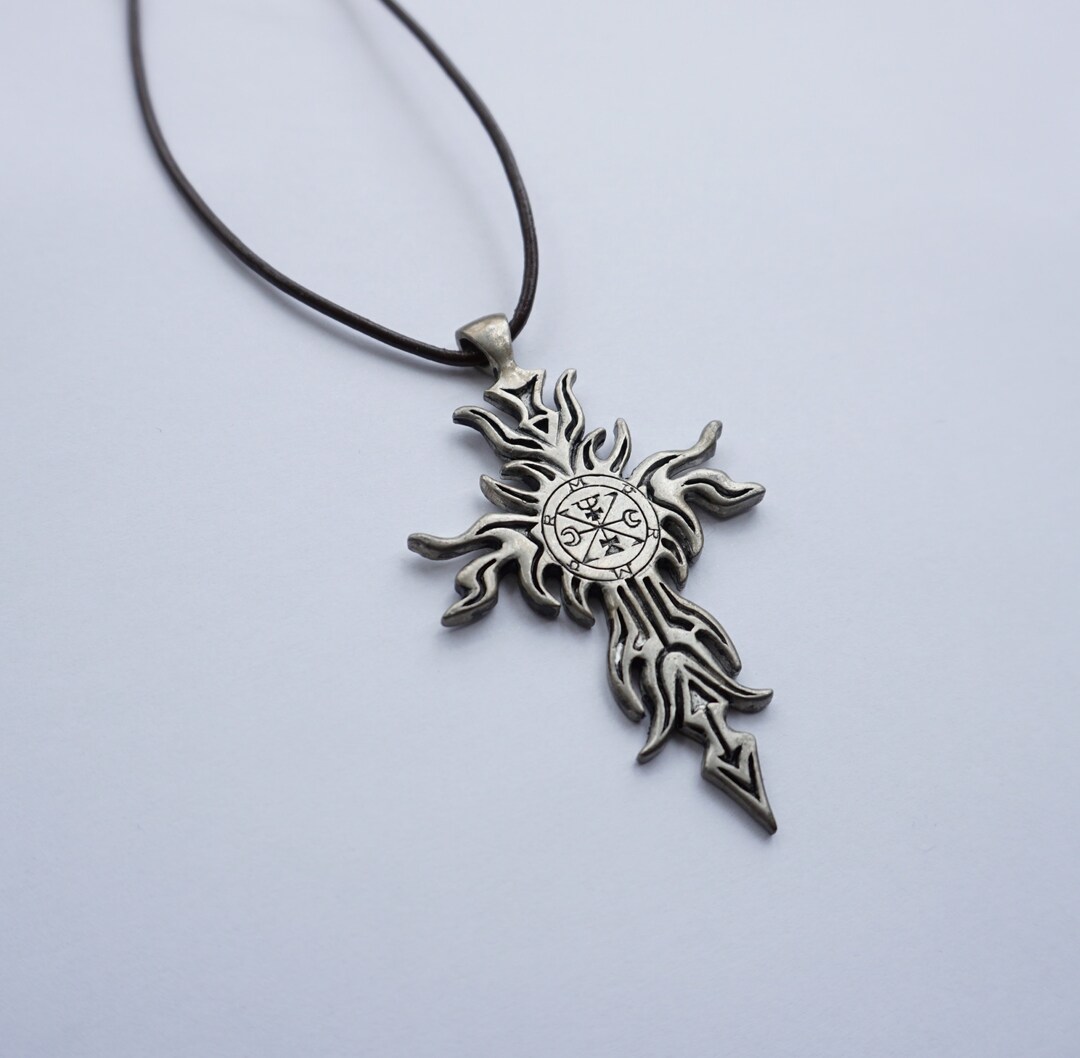 Large Pagan Cross Pendant, Silver Tone Pewter Cross, Made in England ...