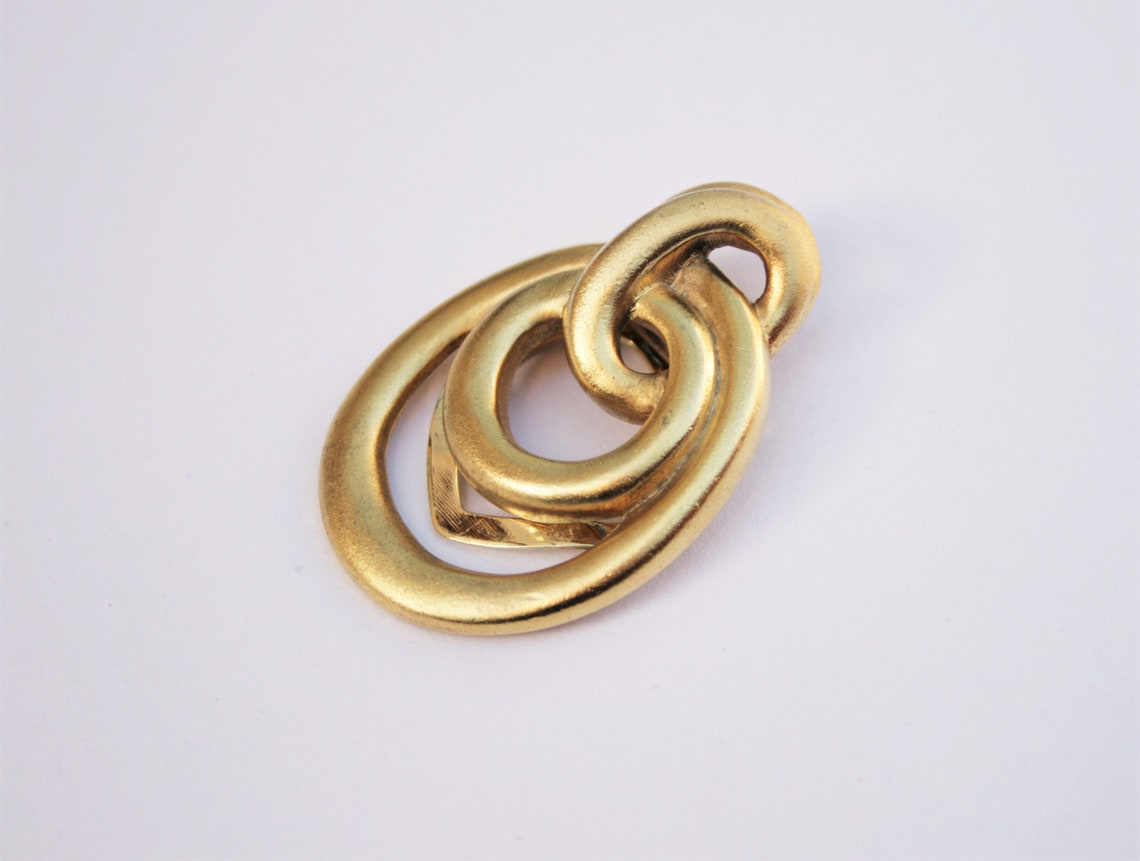 Brushed Gold Knot Clip // Gold Plated Dress/sweater/scarf Clip - Etsy UK