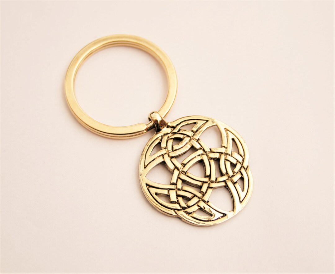 Gold Plated Celtic Knot Keyring - British Made - Etsy