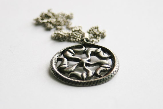 Circular 5 Legged Triskelion Snake Symbol Pendant // … - Gem