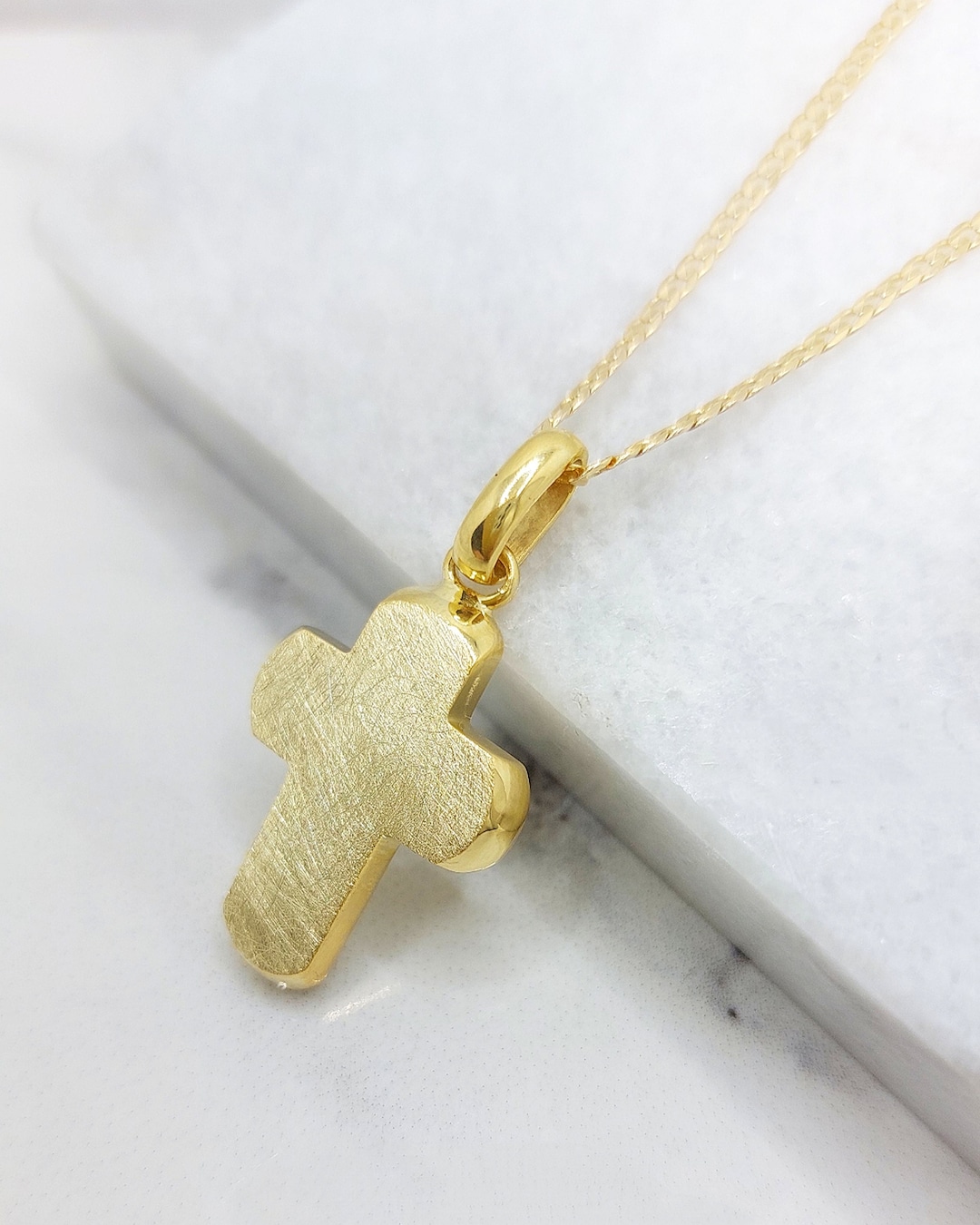 Greek Baptismal Solid Gold Cross/14k Orthodox Cross/18k Greece Baptism ...