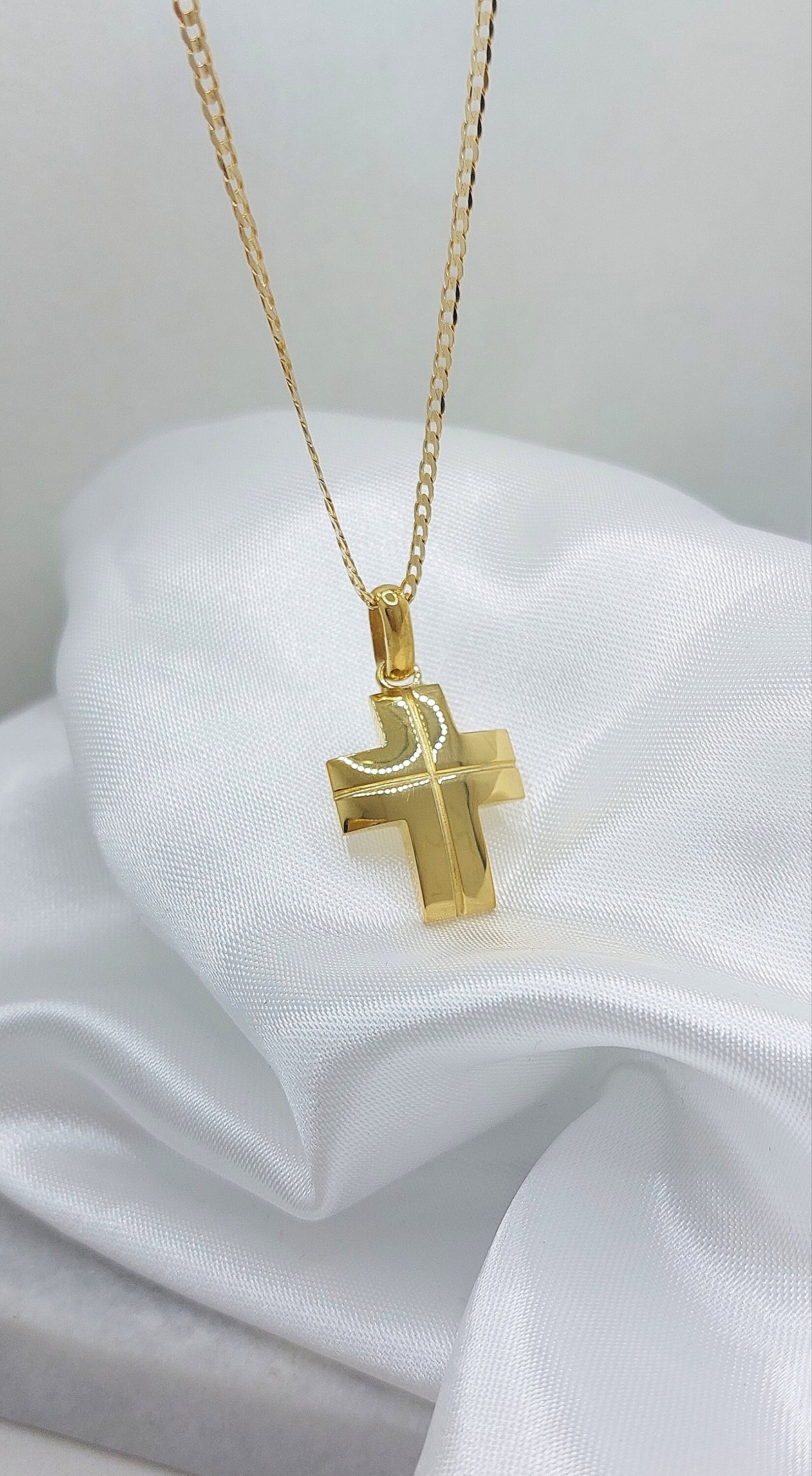 Greek Orthodox Cross,14k Yellow Gold,handmade Baptismal Pendant - Etsy