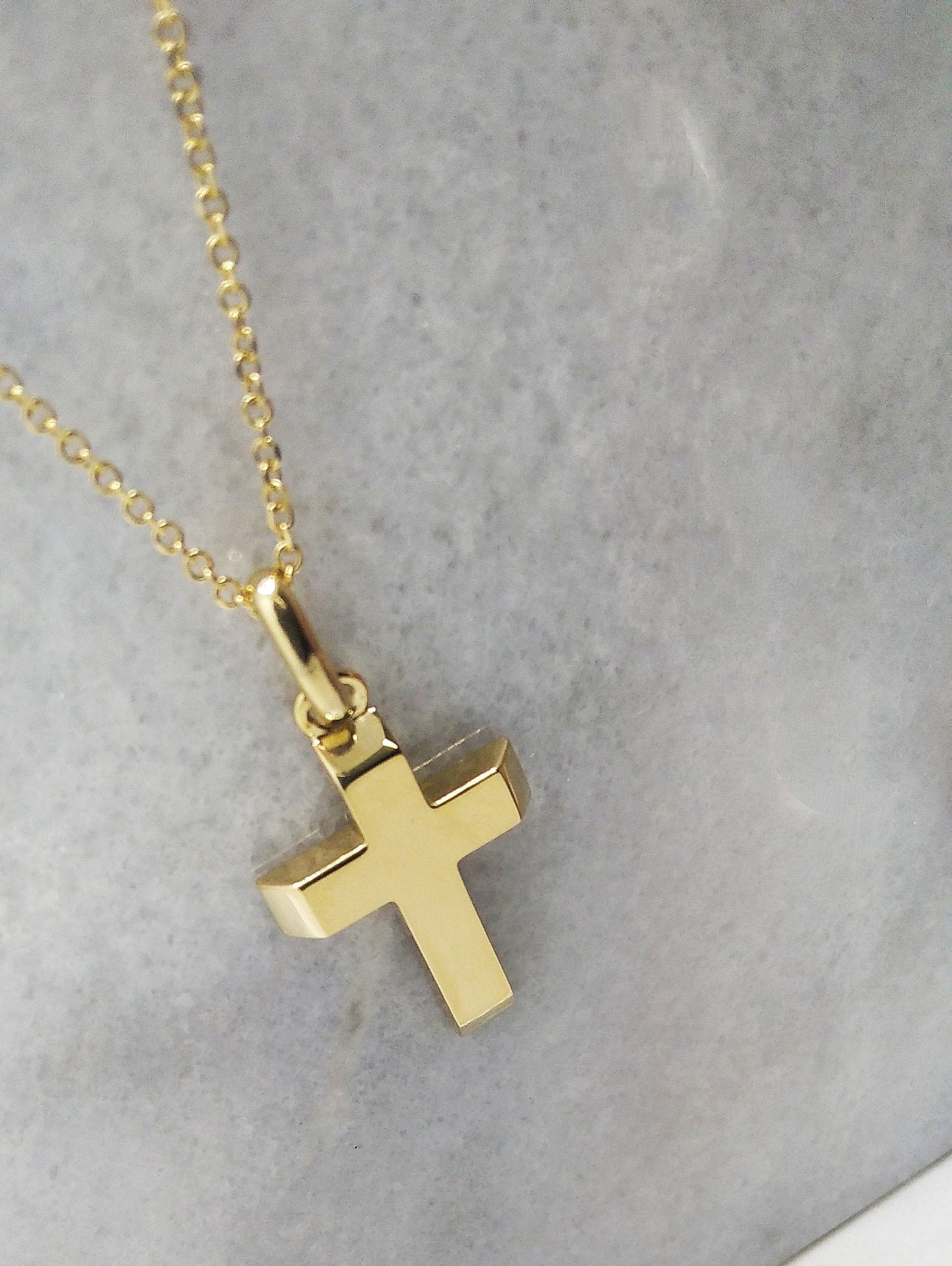 18k Solid Gold Greek Orthodox Cross Pendant, Baptism Gift - Etsy