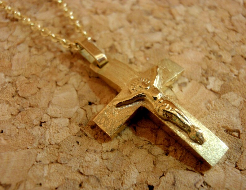 Baptism Gold 14k Gross With Crusified Baptism Gold Cross - Etsy