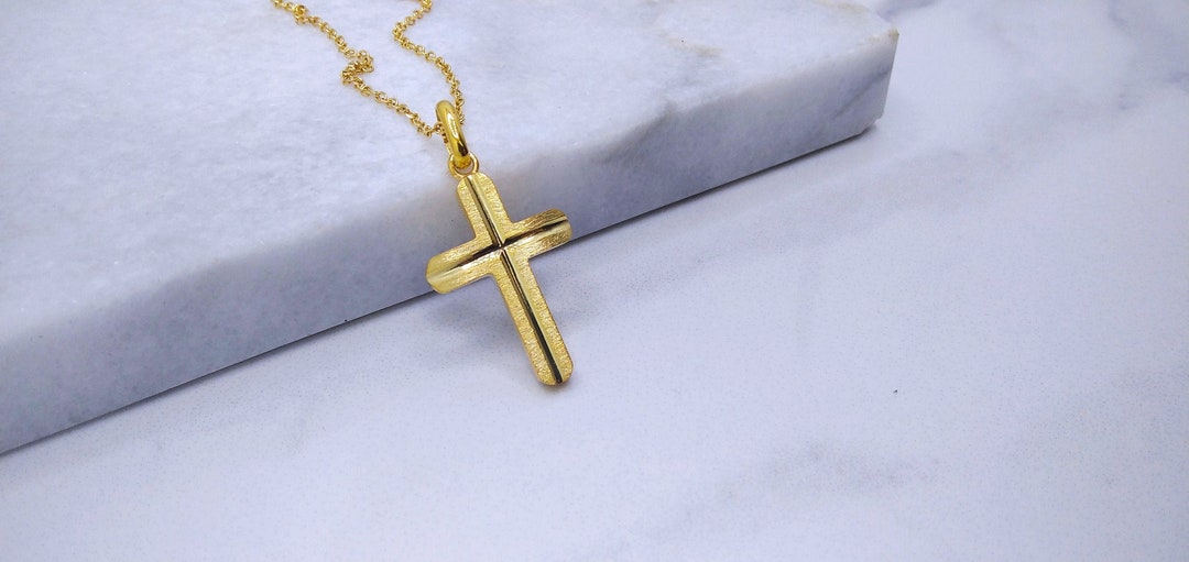 Greek Orthodox Boys Christening Cross 14k Gold/greece Baptism Gold ...