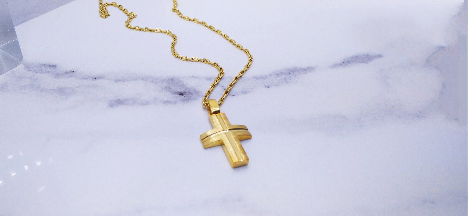Greek Orthodox Baptism Cross for Boys,18k Yellow Gold,baptismal Jewelry ...