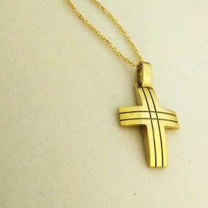 18k Baptismal Gold Cross Pendant/14k Gold Gross/man Gold Neckalce ...