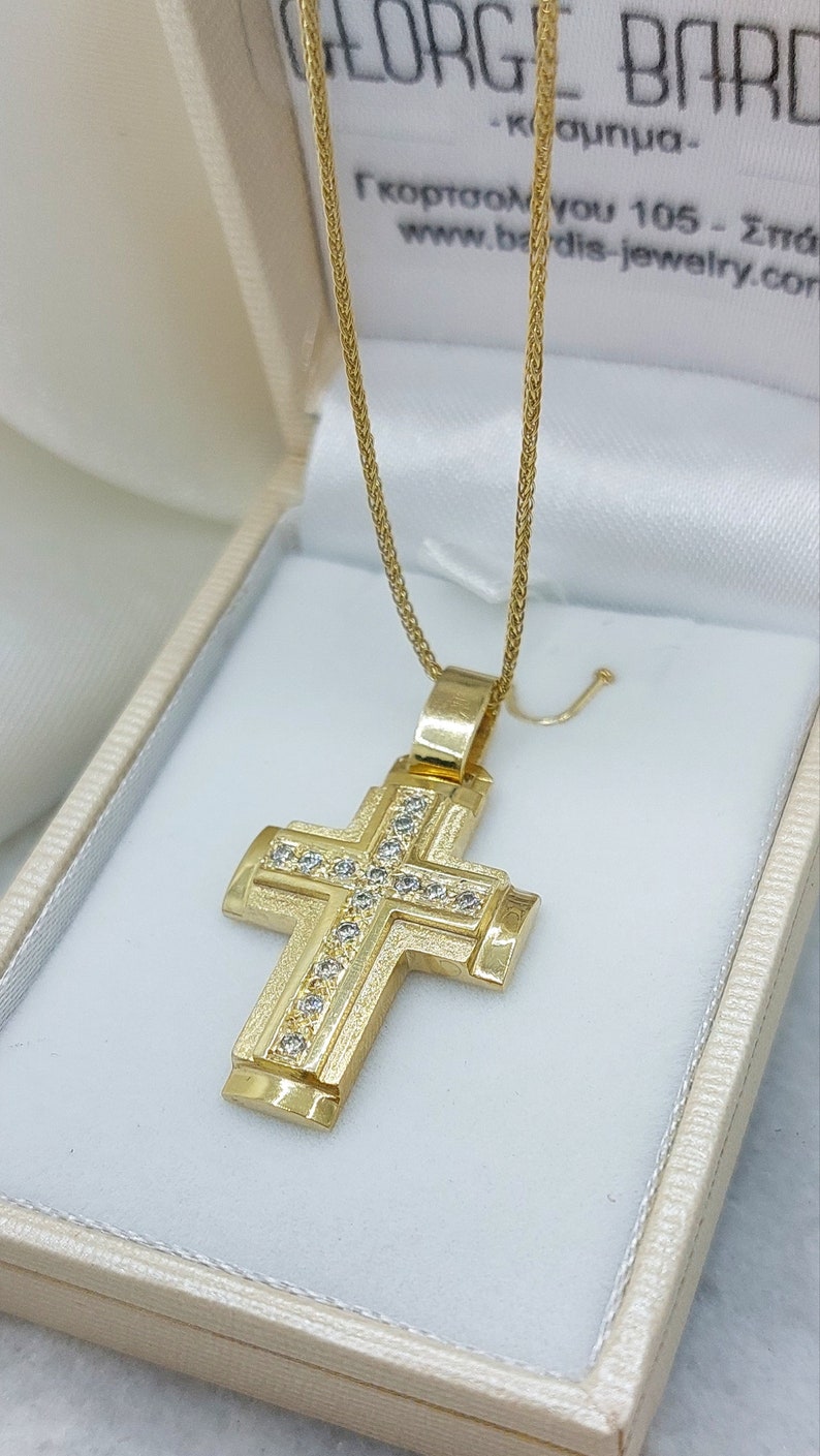 Solid Orthodox Baptism Gold Cross for Baby Girls/14k Baptsim Gold Cross ...