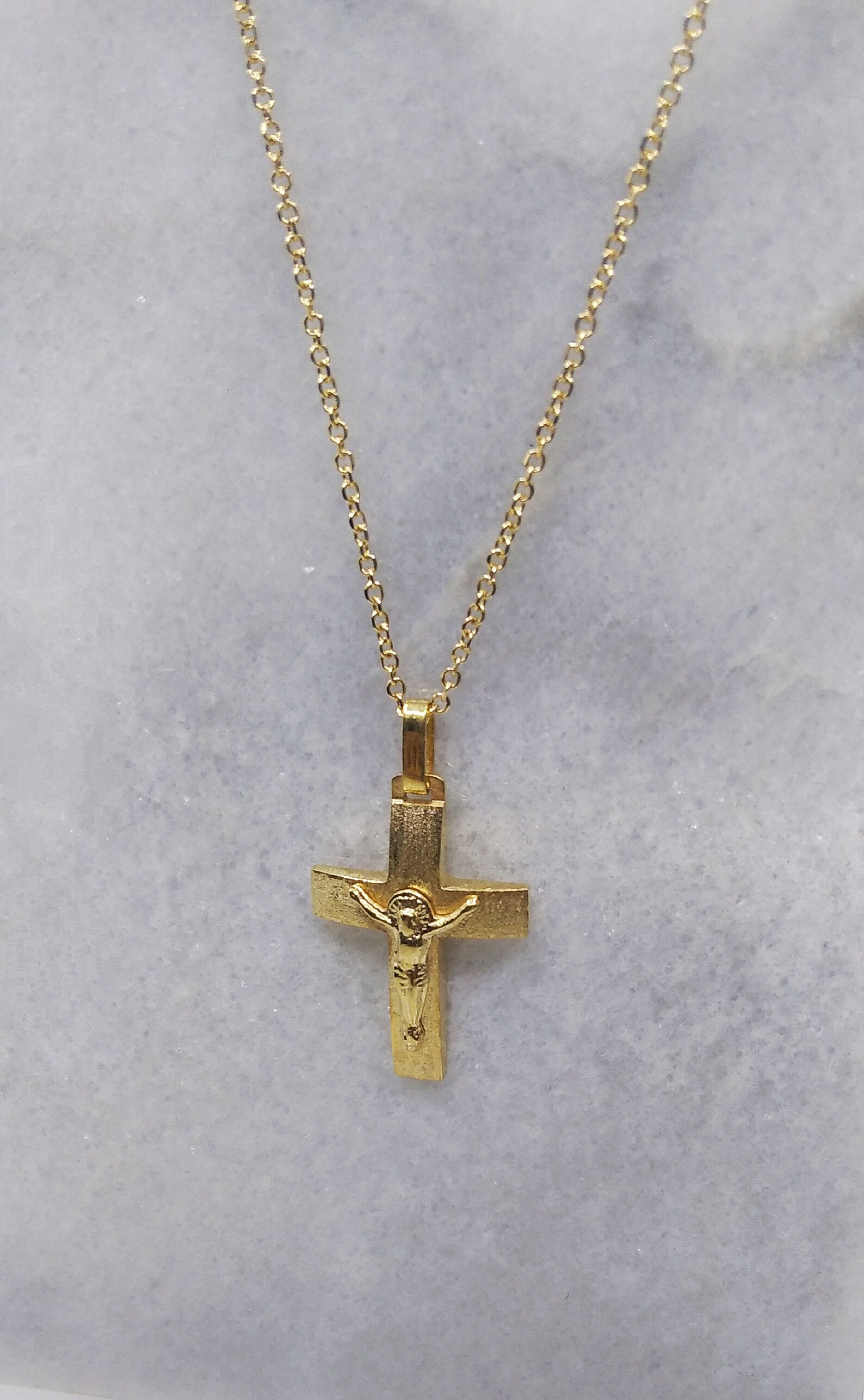 Baptism Gold 14k Gross With Crusified Baptism Gold Cross - Etsy