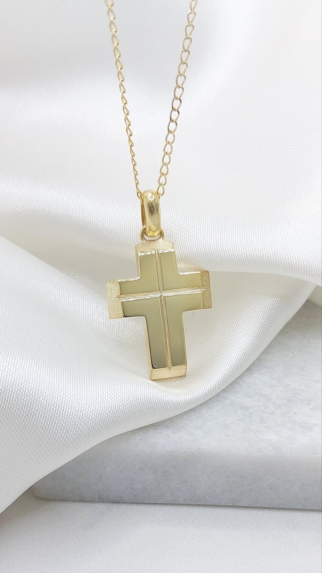 Greek Orthodox Solid 18k Baptism Gold Cross/14k Large Greek Gold Cross ...