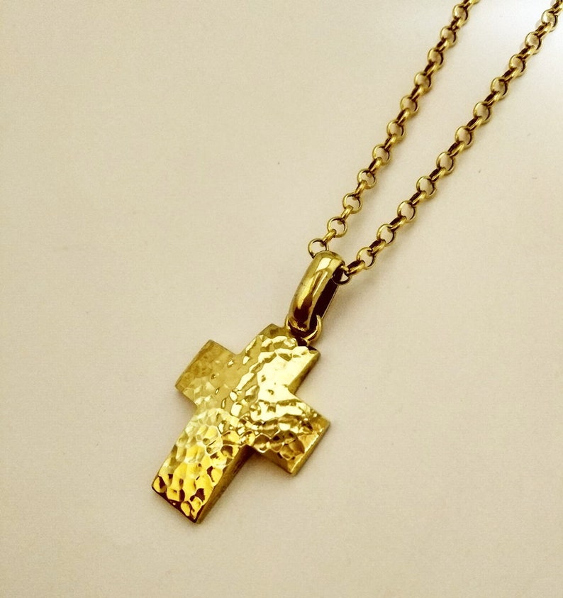18k Gold Cross, Gold Cross 14k, Solid Forged Cross, Greece Orthodox ...