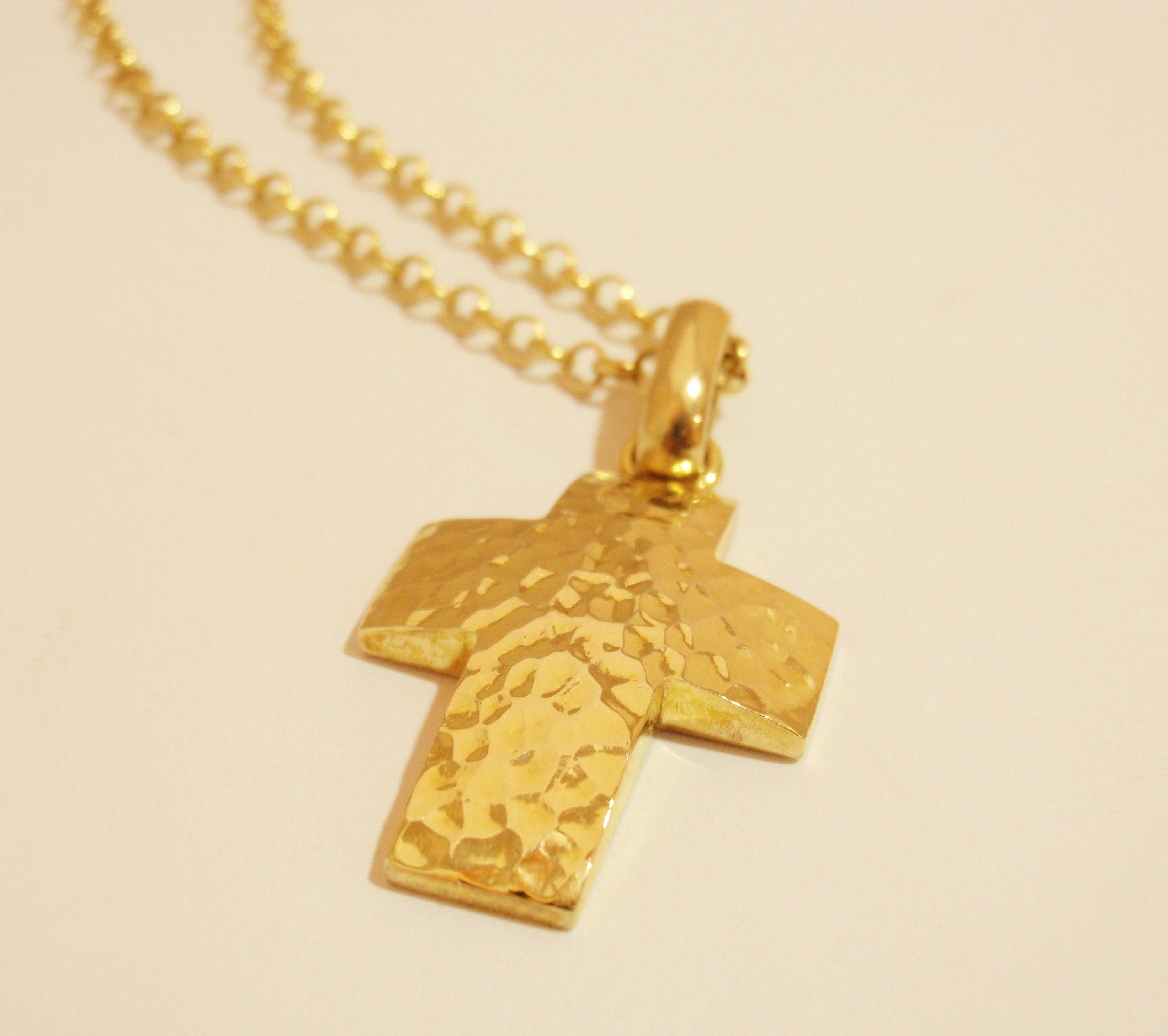 18k Gold Cross, Gold Cross 14k, Solid Forged Cross, Greece Orthodox ...