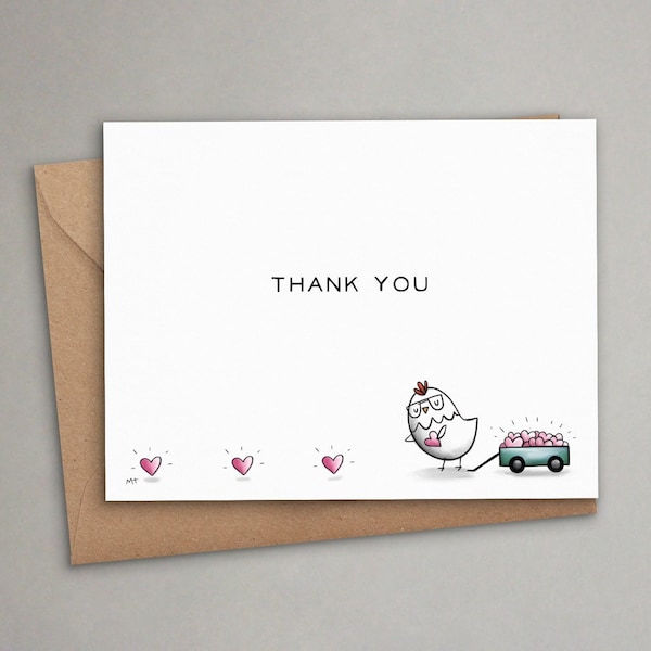 Chicken Thank You Cards Printable - Etsy