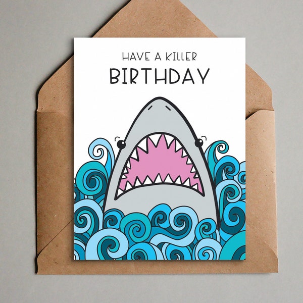 Shark Card - Etsy
