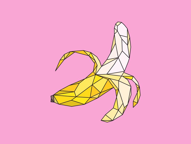 CLEARANCE Banana Sticker 3' Geometric Banana - Etsy