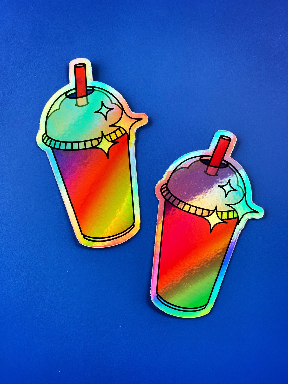 Slushie Sticker Holographic Rainbow Icee Drink Sticker - Etsy