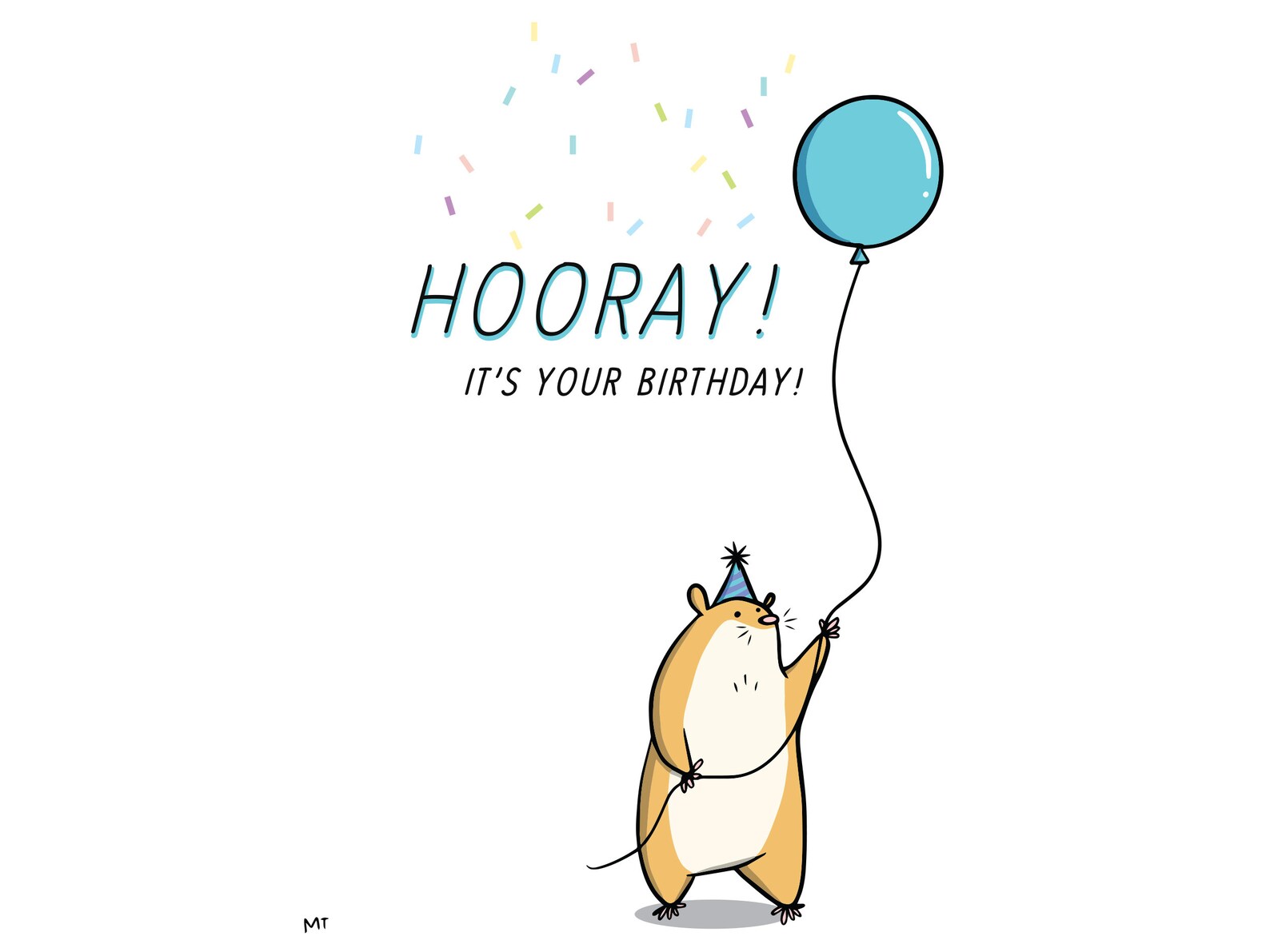 Hamster Birthday Card Printable Happy Birthday Card Cute - Etsy