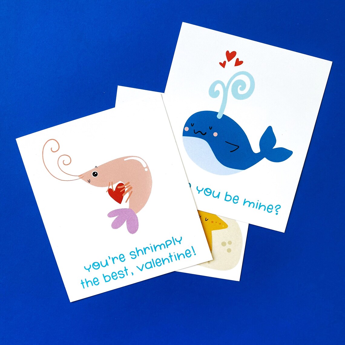 Printable Sea Animals Valentines Day Cutout for Kids Cute - Etsy
