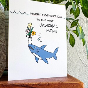 Shark Mothers Day Card - Printable Moms Day Greeting Card - Happy ...