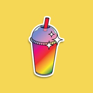 Slushie Sticker Holographic Rainbow Icee Drink Sticker 3 Vinyl ...