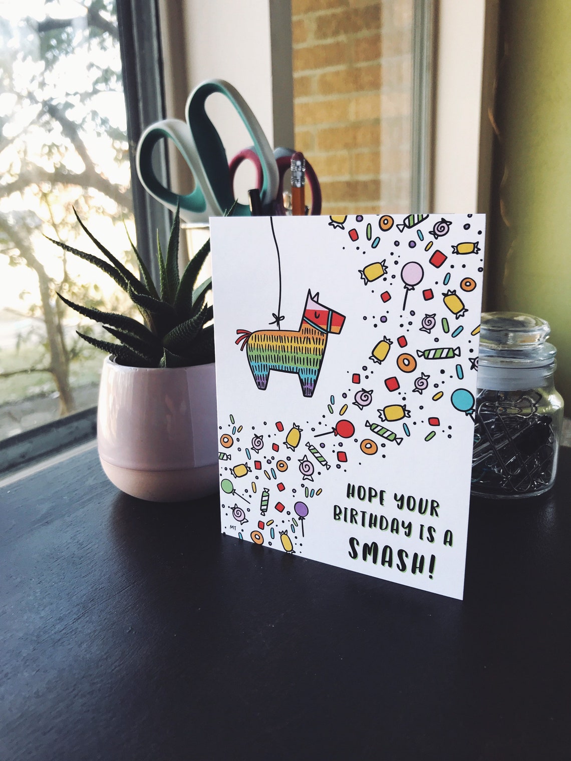 Printable Happy Birthday Piñata Card - Llama Piñata + Rainbow Colors ...