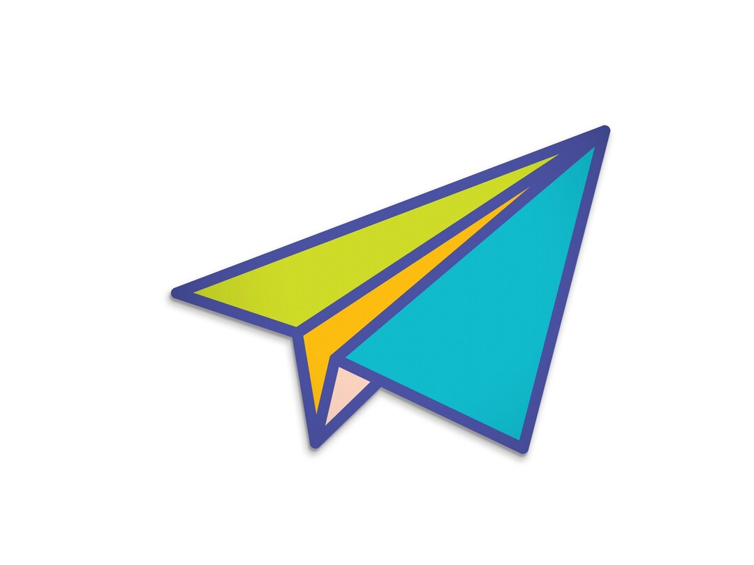Paper Plane Sticker 3 Inch Paper Airplane Sticker Colorful Vinyl ...